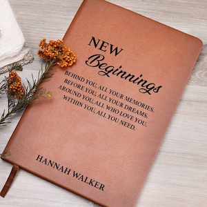 Personalized New Beginnings Journal, New Job Gift, New Beginnings Gift ...