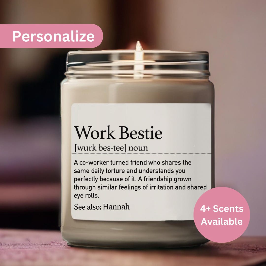 Personalized Work Bestie Gift, Work Bestie Candle, Work Bestie ...