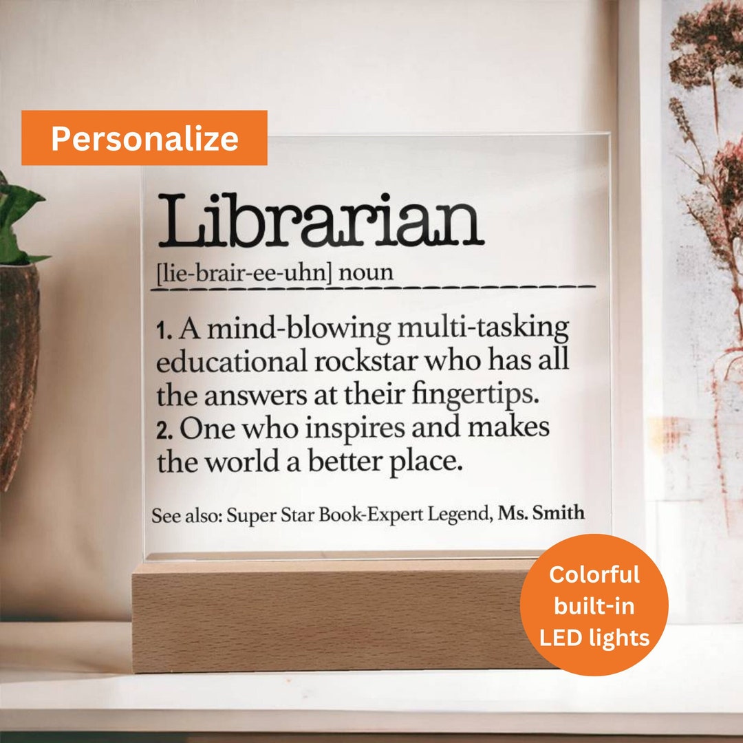Personalized Librarian Definition Librarian Definition Gift - Etsy