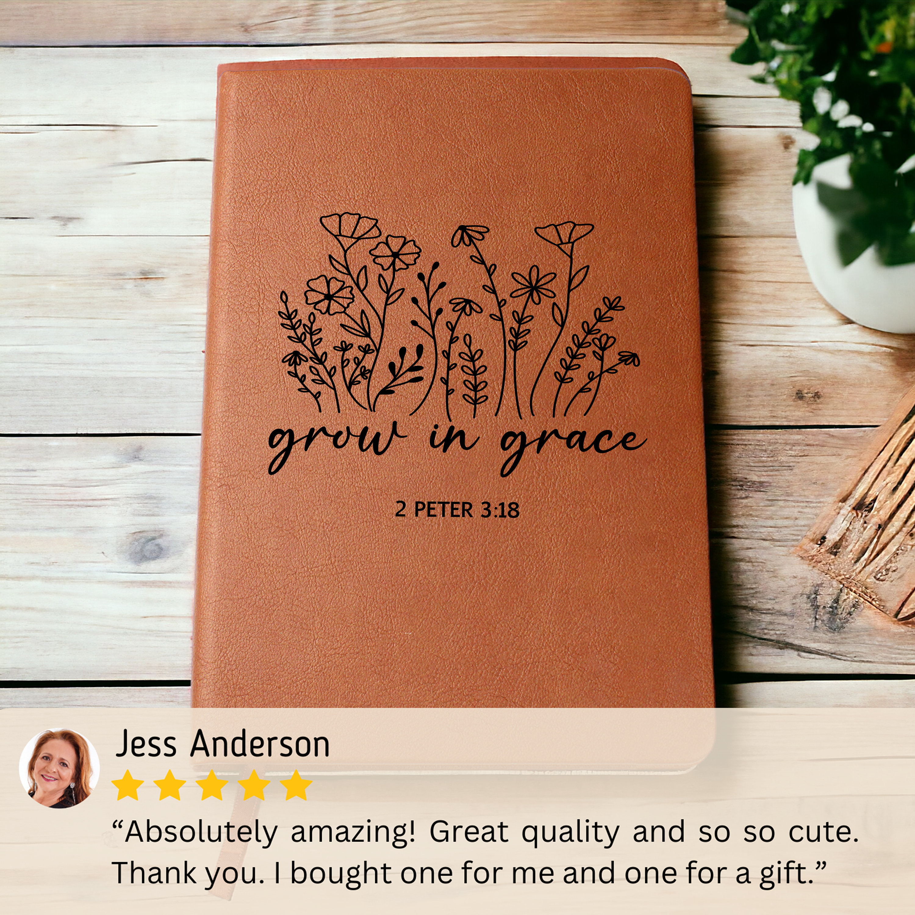 Wild Flowers Bible Verse Journal, Personalized Leather Prayer Journal ...