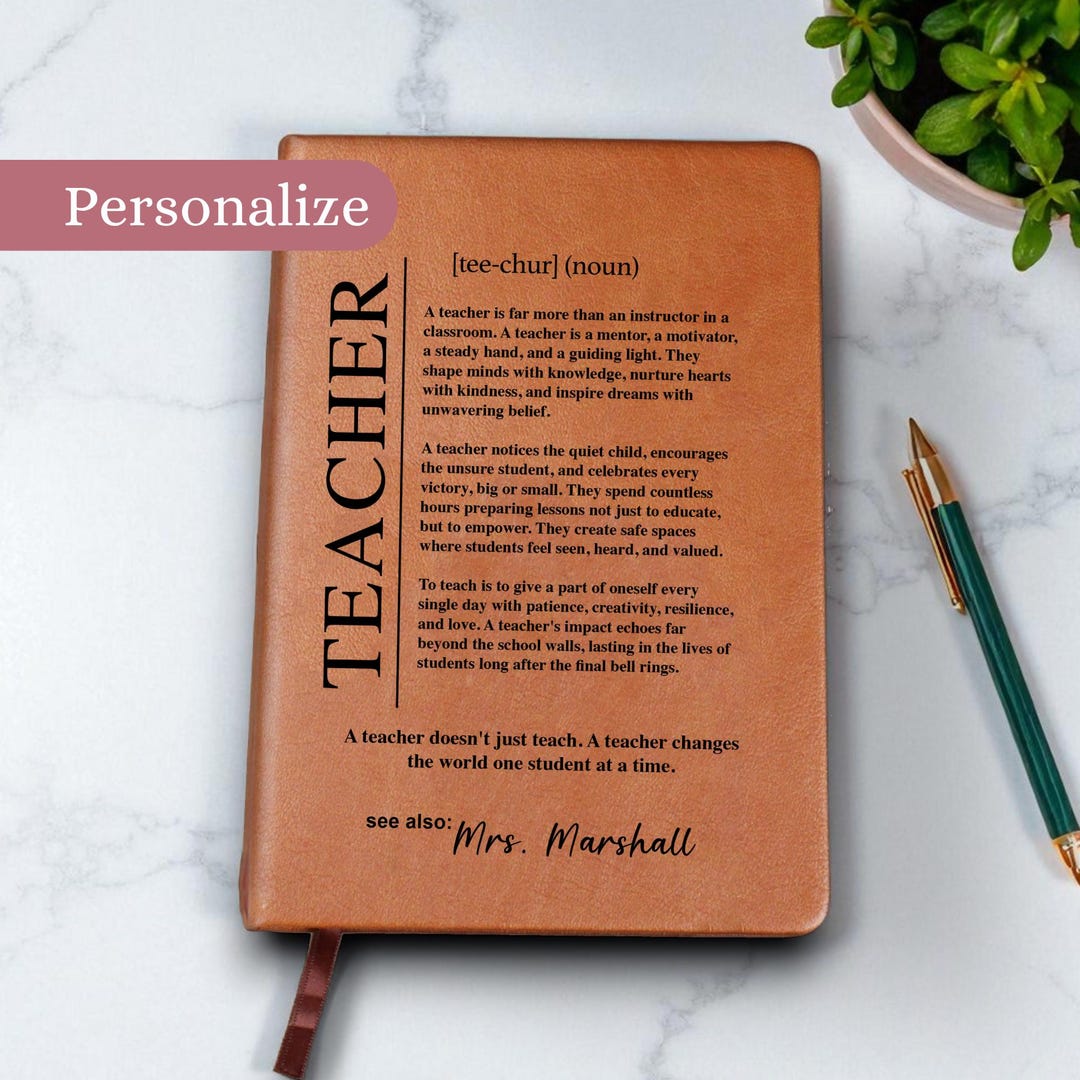 Personalized Journal for Teacher, Teacher Definition Journal, Teacher ...