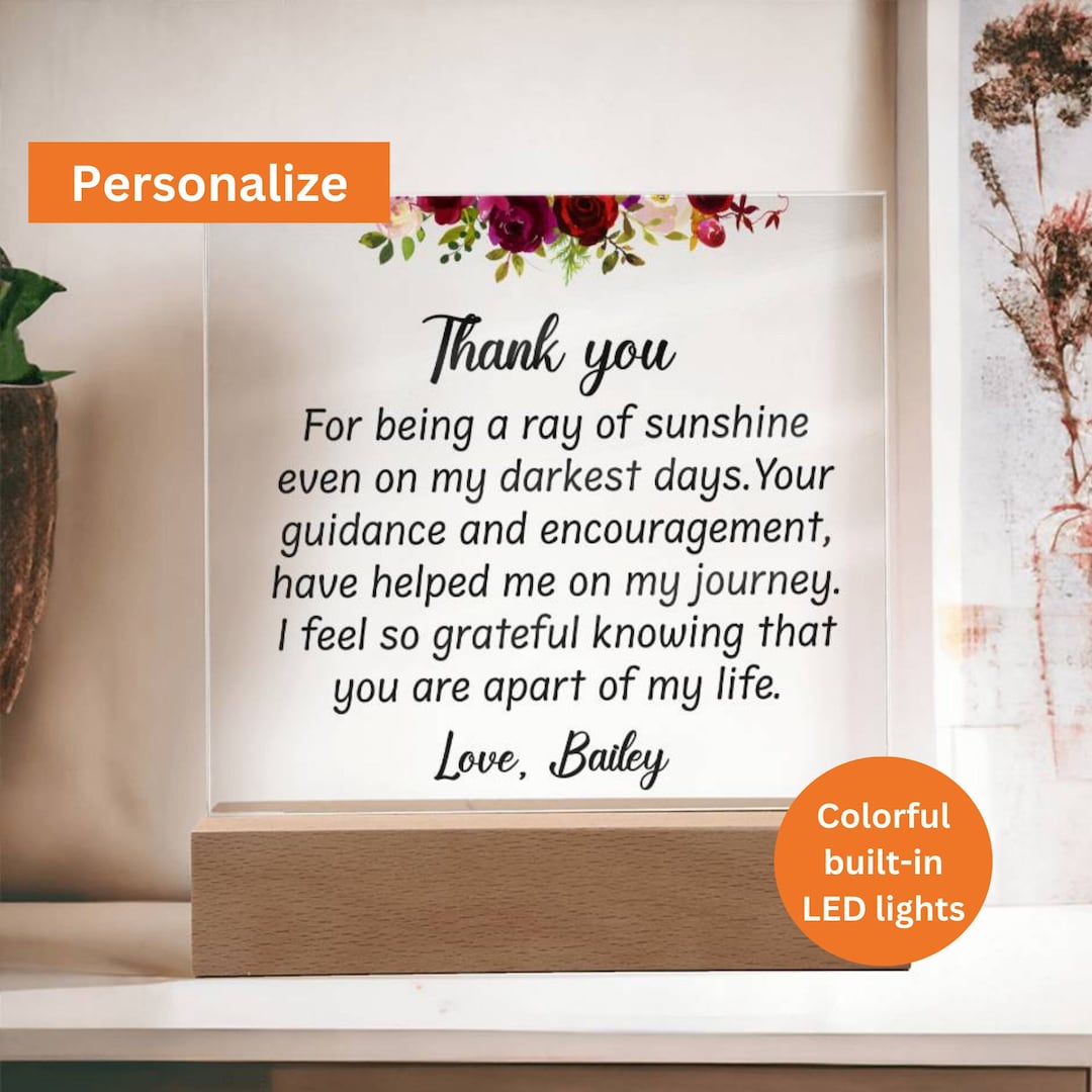 Personalized Thank You Gift, Thank You Keepsake, Thank You Gift ...