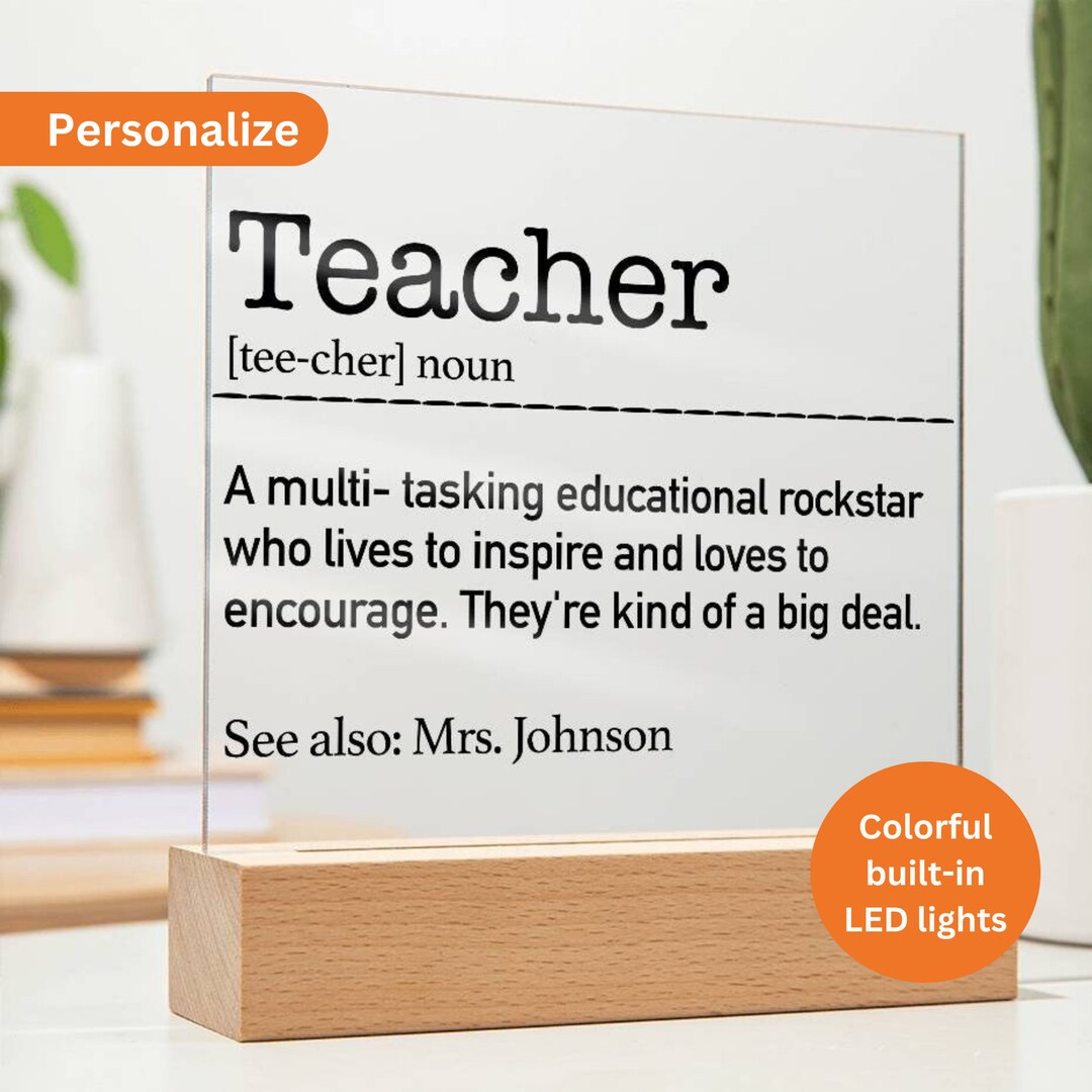 Personalized Teacher Gift, Teacher Definition Gift, Teacher Gift ...