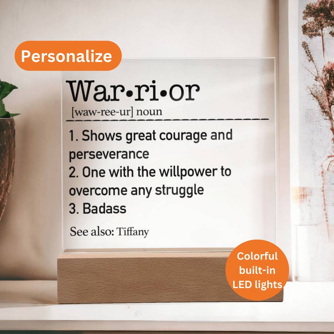 Personalized Warrior Definition, Warrior Definition Gift, Custom ...