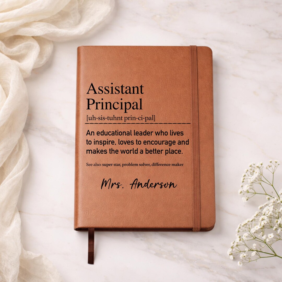 Personalized Assistant Principal Vegan Leather Journal, Assistant ...