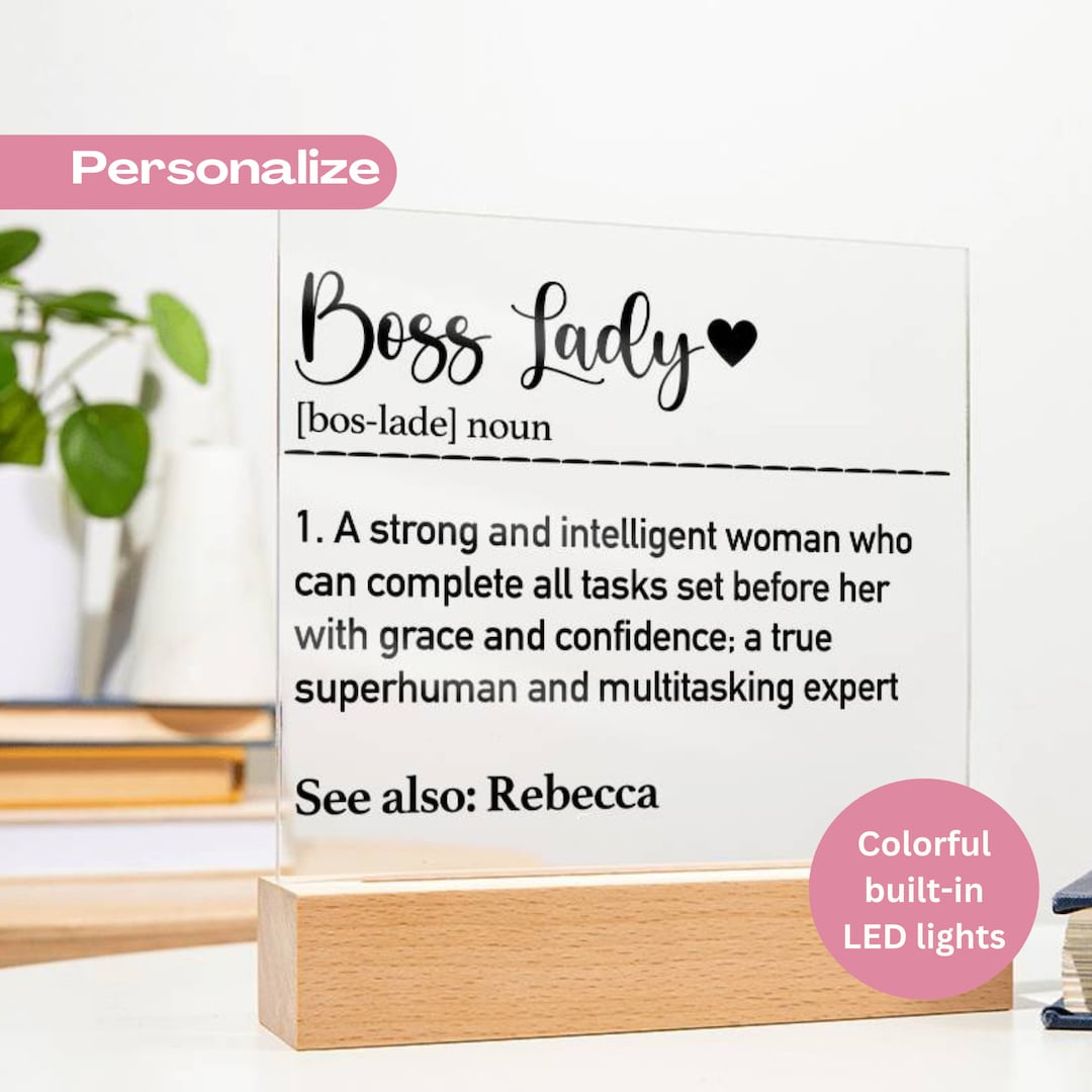 Personalized Boss Lady Definition, Gift for Boss Female, Custom Boss ...