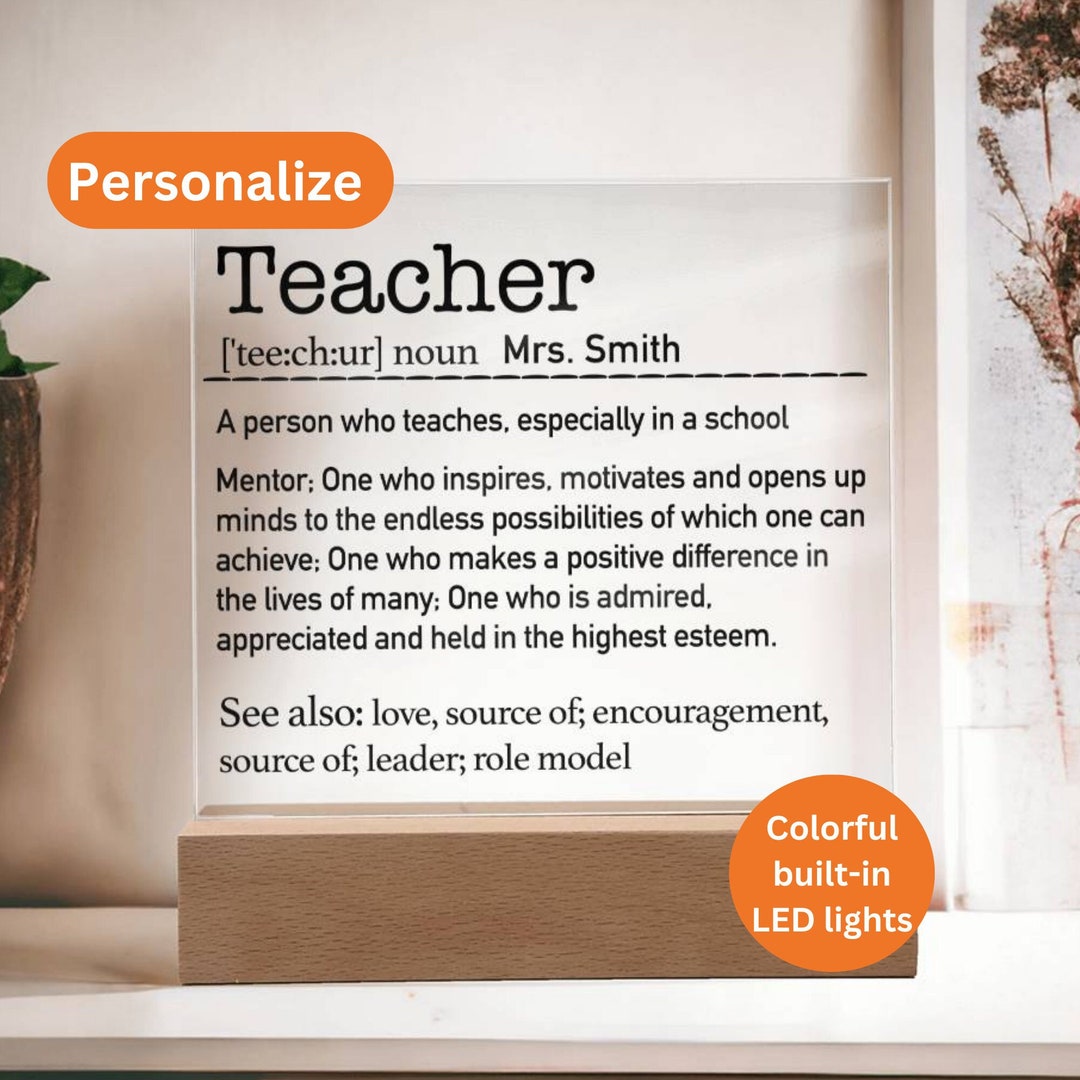 Personalized Teacher Definition, Teacher Definition Gift, Custom ...