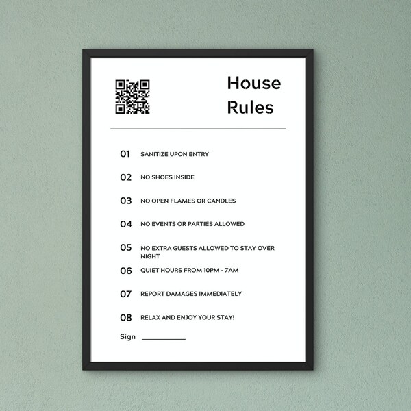 House Rules Sign - Etsy