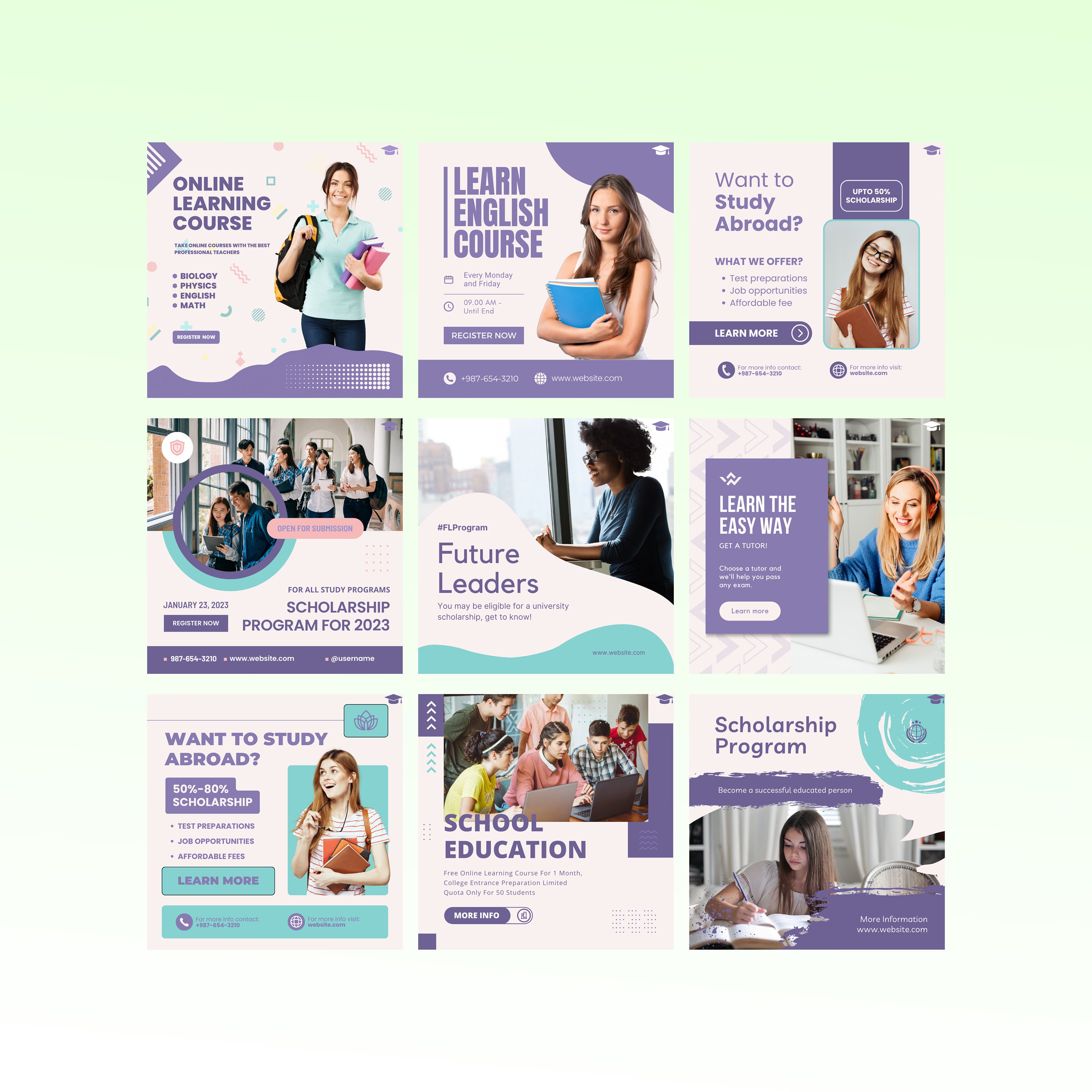 Education Instagram Canva Template Posts - Etsy