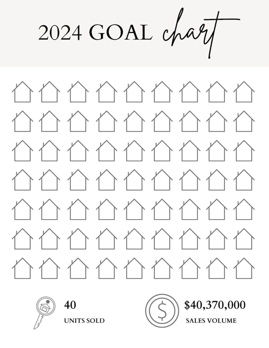 House Goal Chart 2026 - Real Estate Agent - Etsy