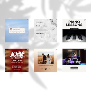 Musician Instagram Canva Template Posts, Canva Instagram Template for ...