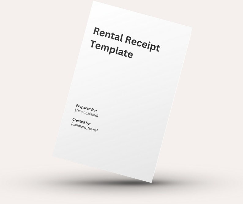 Editable Rent Receipt Template Download - Etsy