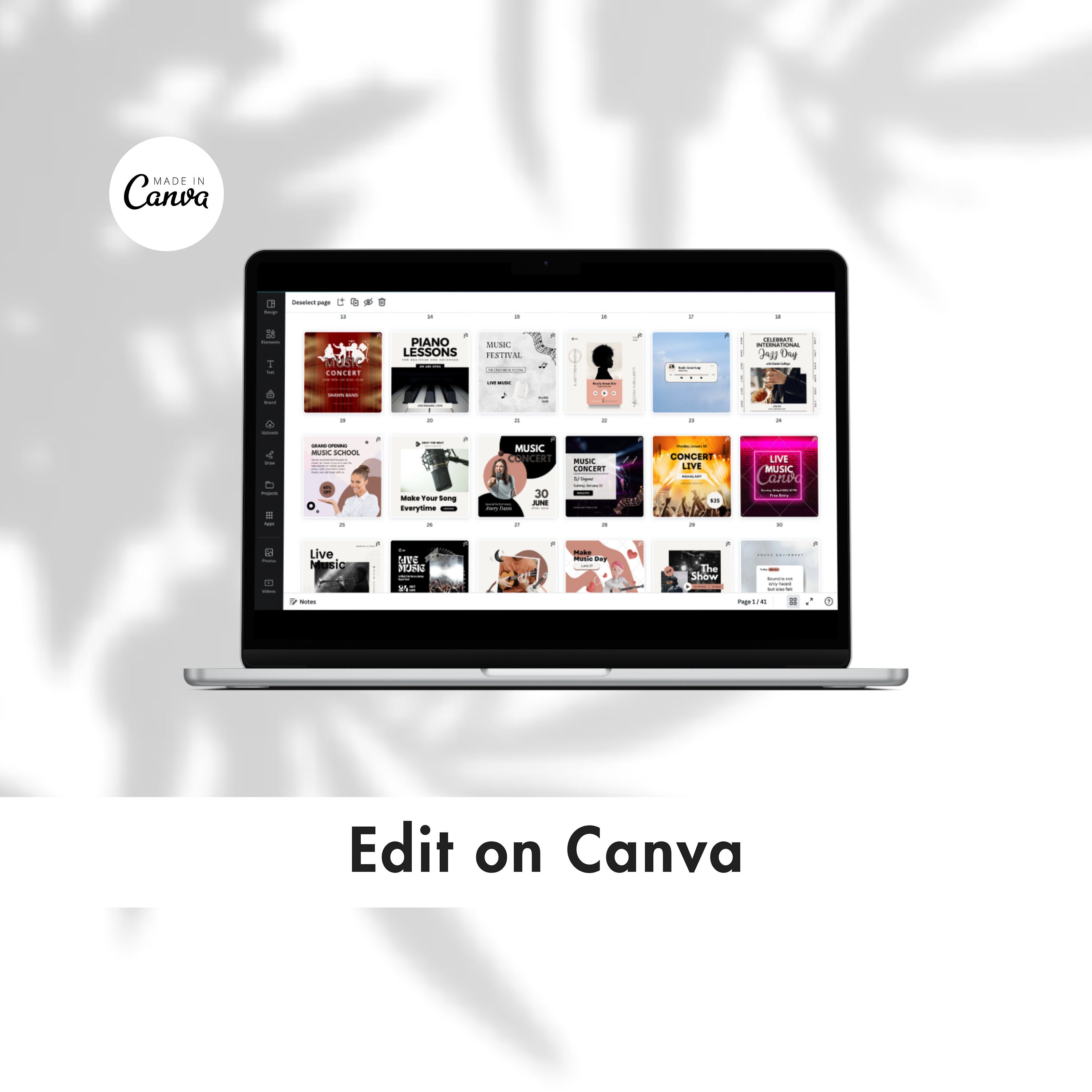 Musician Instagram Canva Template Posts, Canva Instagram Template for ...