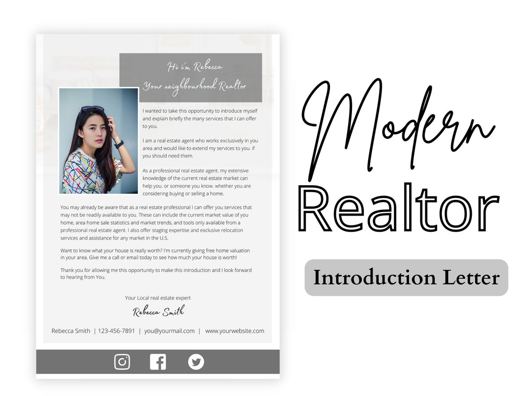 Neighbour Agent Introduction Letter | Real Estate Introduction Flyer ...