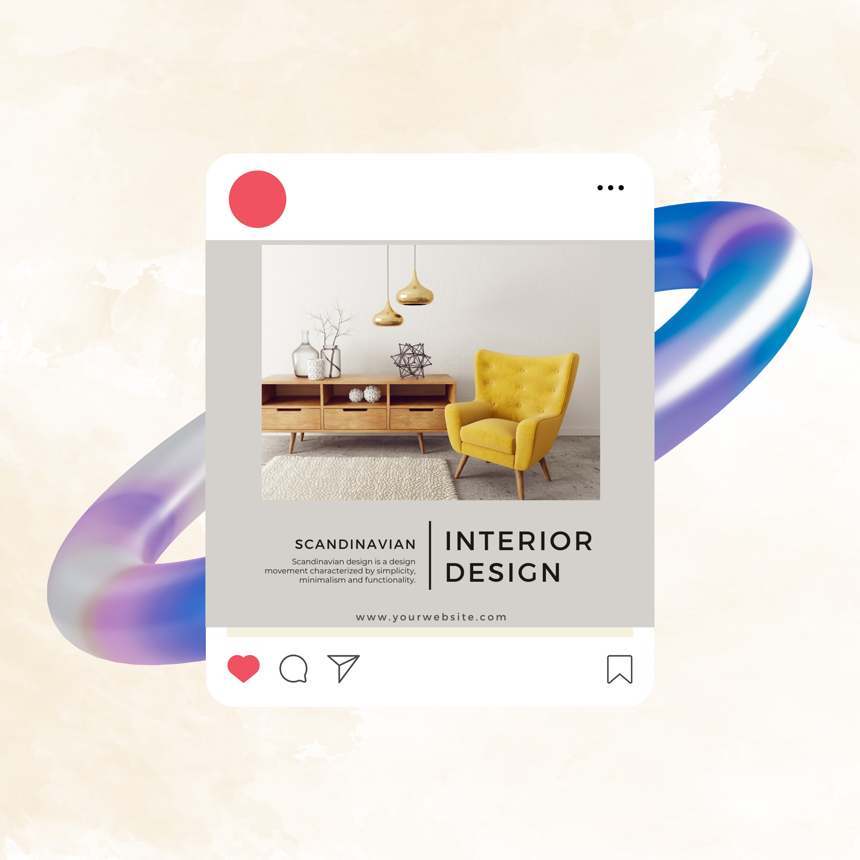 Interior Design Instagram Templates, Engagement Posts Canva Editable ...