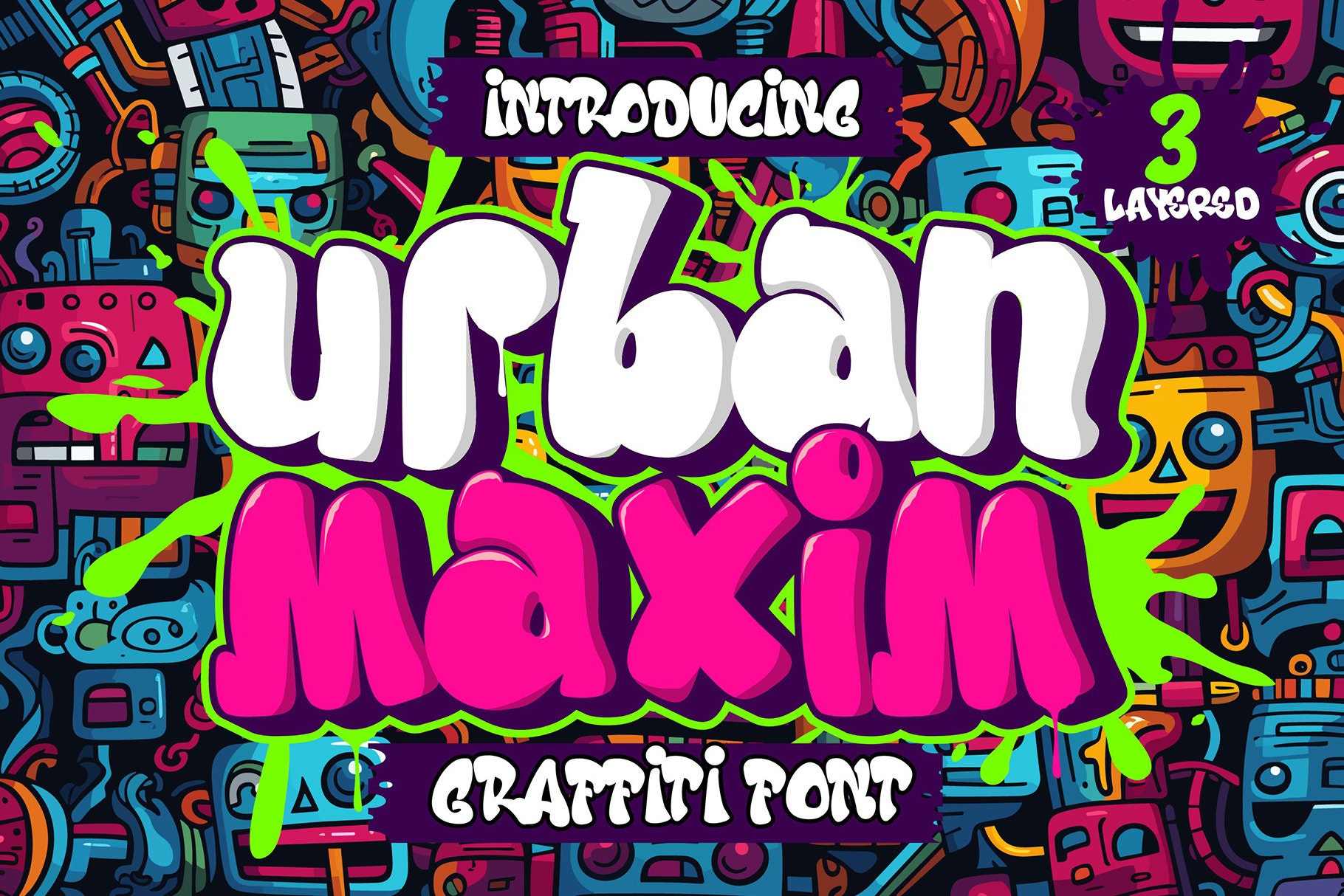 Urban Maxim Graffiti Font 3d Layered Graffiti Logo Font - Etsy