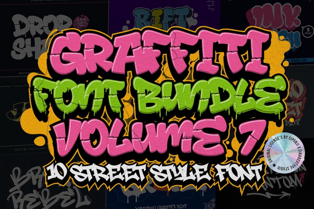 Graffiti Font Bundle: 10 Street, Drip, Tag & Throw-up Styles - Etsy