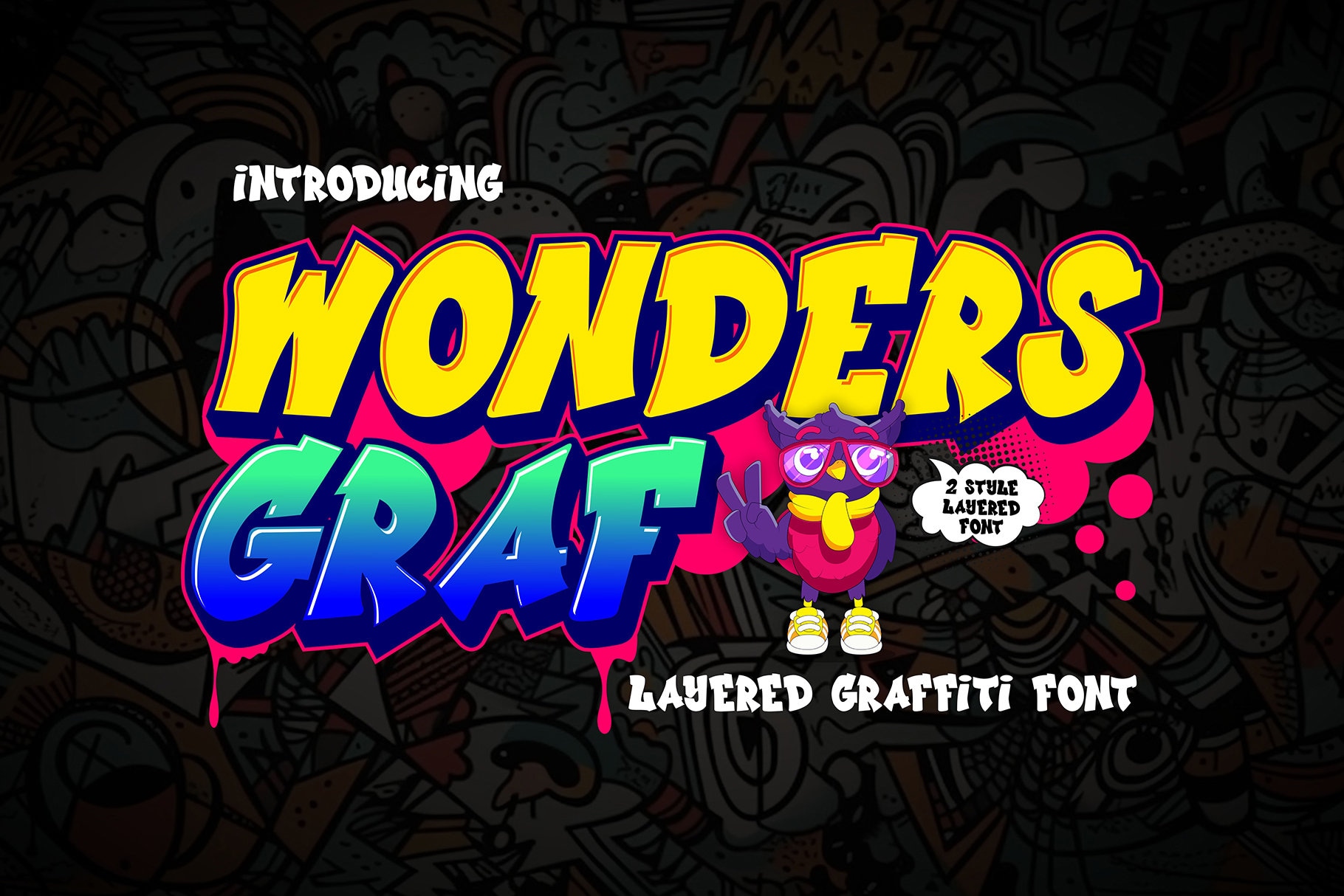 Wonder Graff Graffiti Font, 3d Layered Graffiti, Logo Font, Canva Font ...