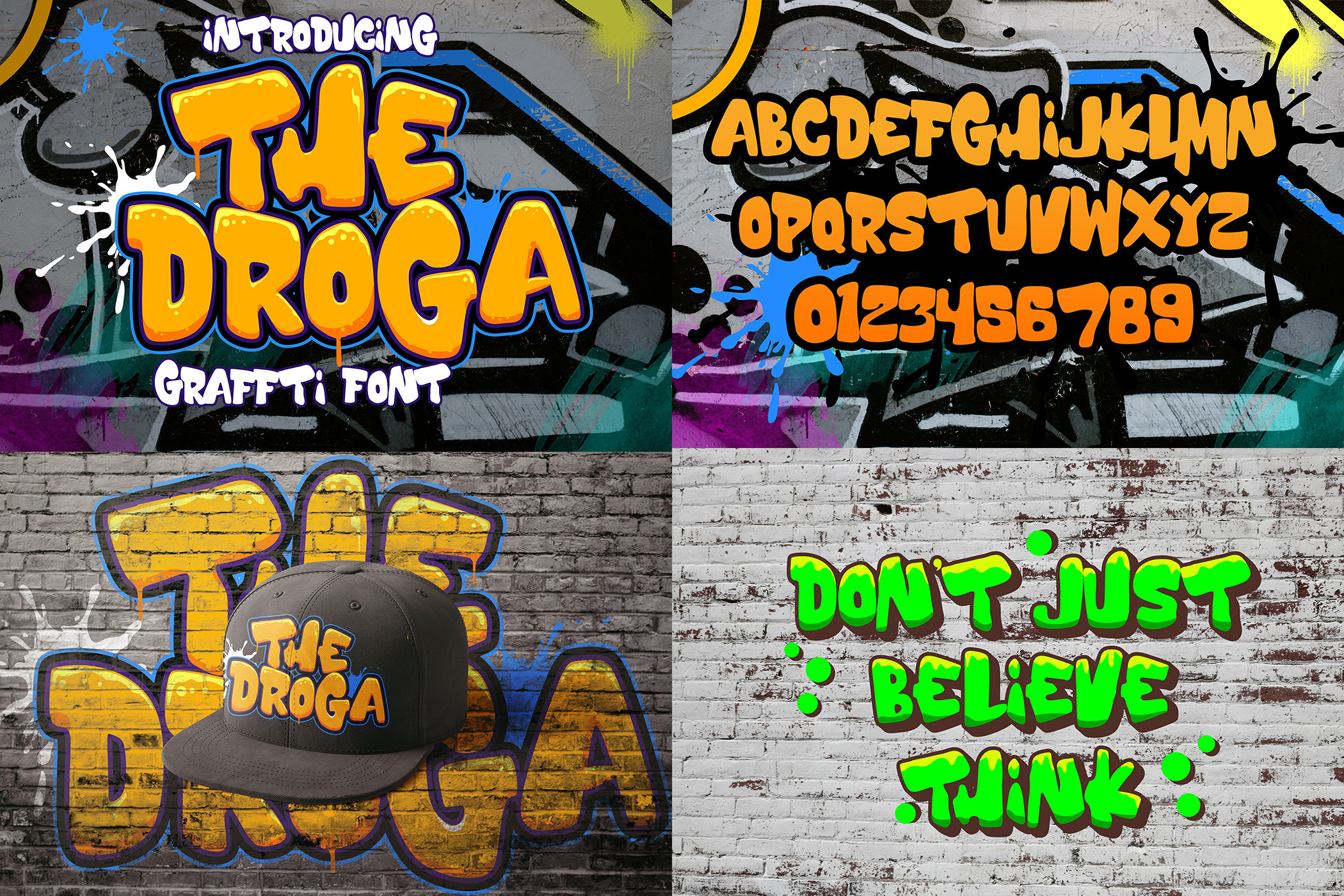 Graffiti Font Bundle Vol.5 Urban Graffiti Font, Vintage Font, Retro ...