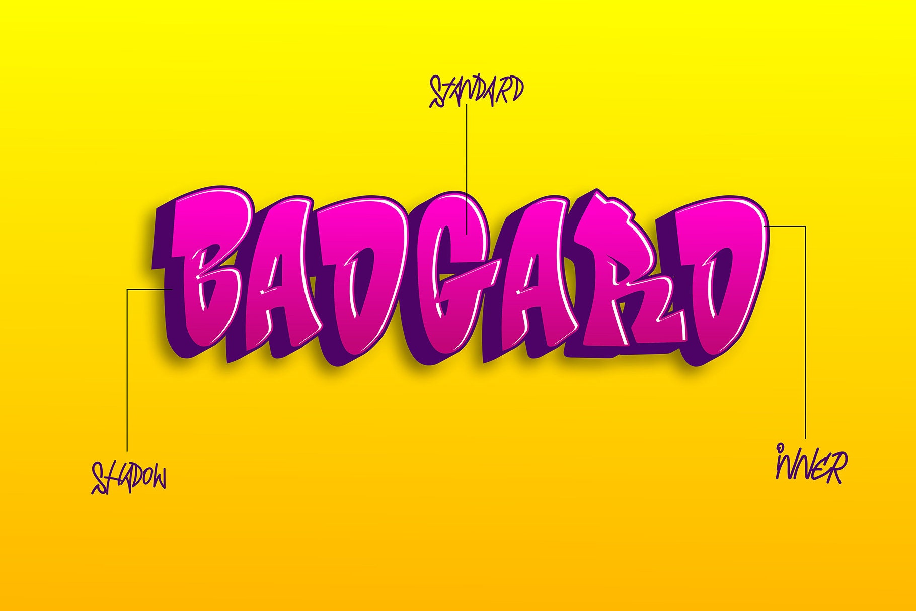 Bade Hoper Graffiti Font, 3d Layered Graffiti, Logo Font, Canva Font ...