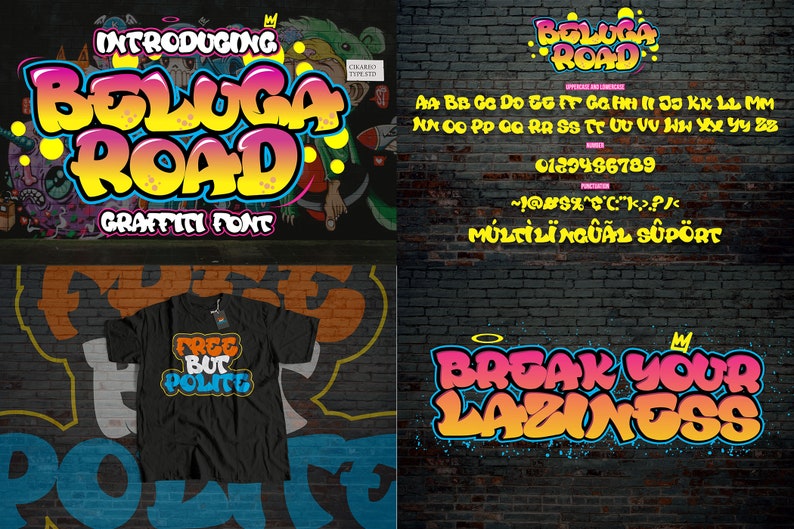 Graffiti Font Bundle Vol.5 Urban Graffiti Font, Vintage Font, Retro ...