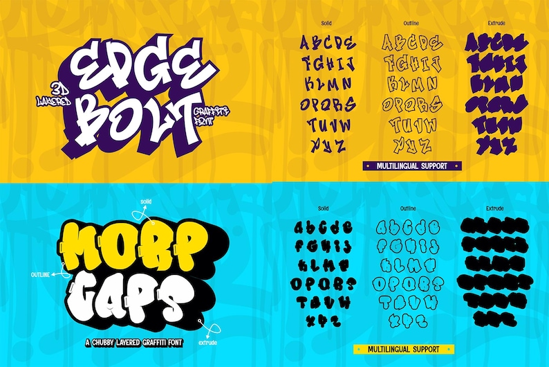 Graffiti Font Bundle: 10 Street, Drip, Tag & Throw-up Styles - Etsy
