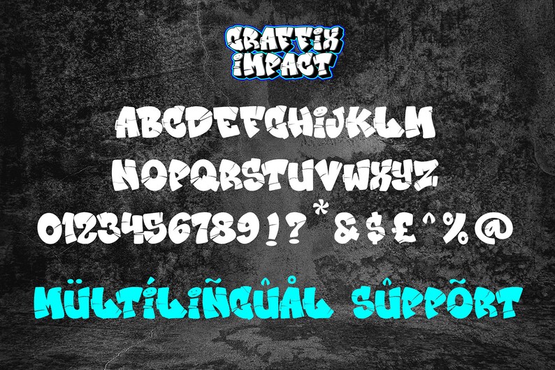 Graffix Impact Graffiti Font, 3d Layered Graffiti, Logo Font, Canva ...