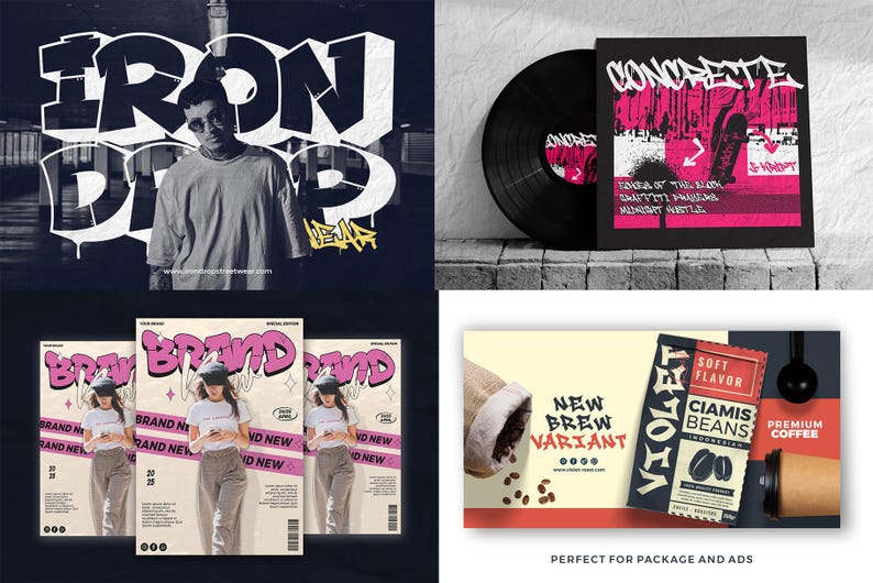 Graffiti Font Bundle: 10 Street, Drip, Tag & Throw-up Styles - Etsy