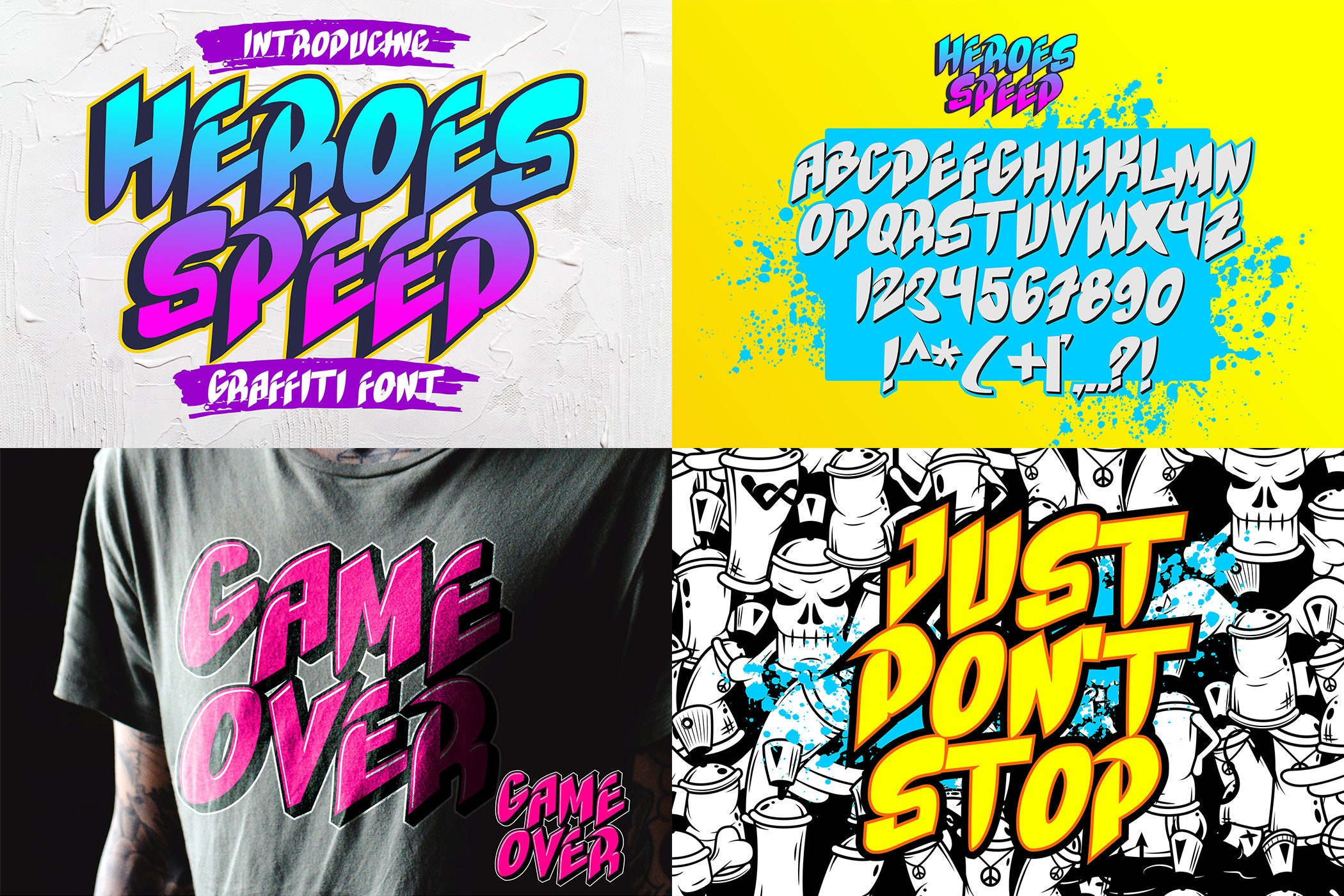 Graffiti Font Bundle Vol.5 Urban Graffiti Font, Vintage Font, Retro ...
