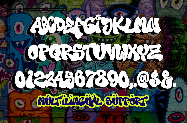Wild Gang Graffiti Font: Layered Bold Script - Etsy