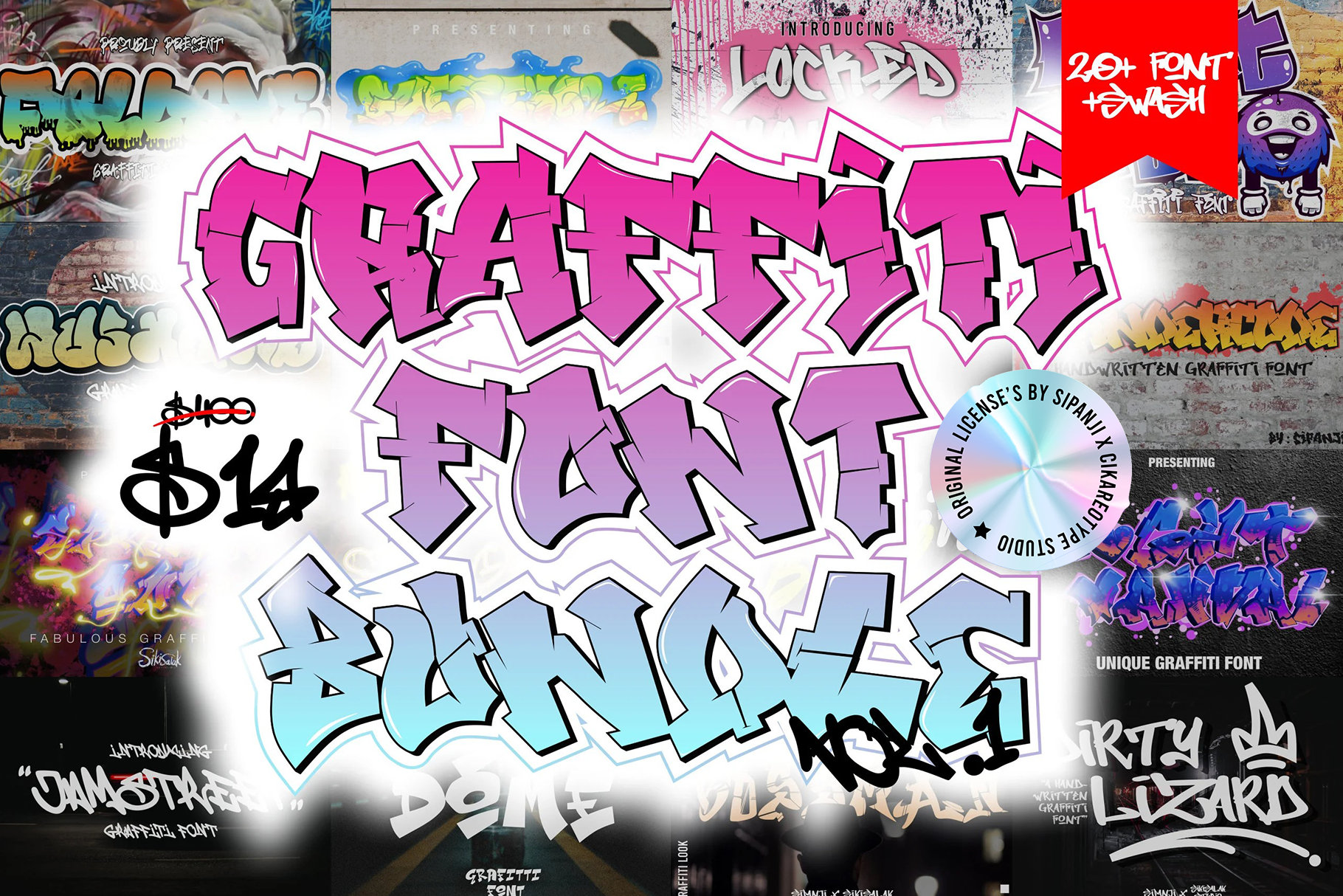 Graffiti Font Bundle Vol.1 Vintage Font, Logo Font, Canva Font ...