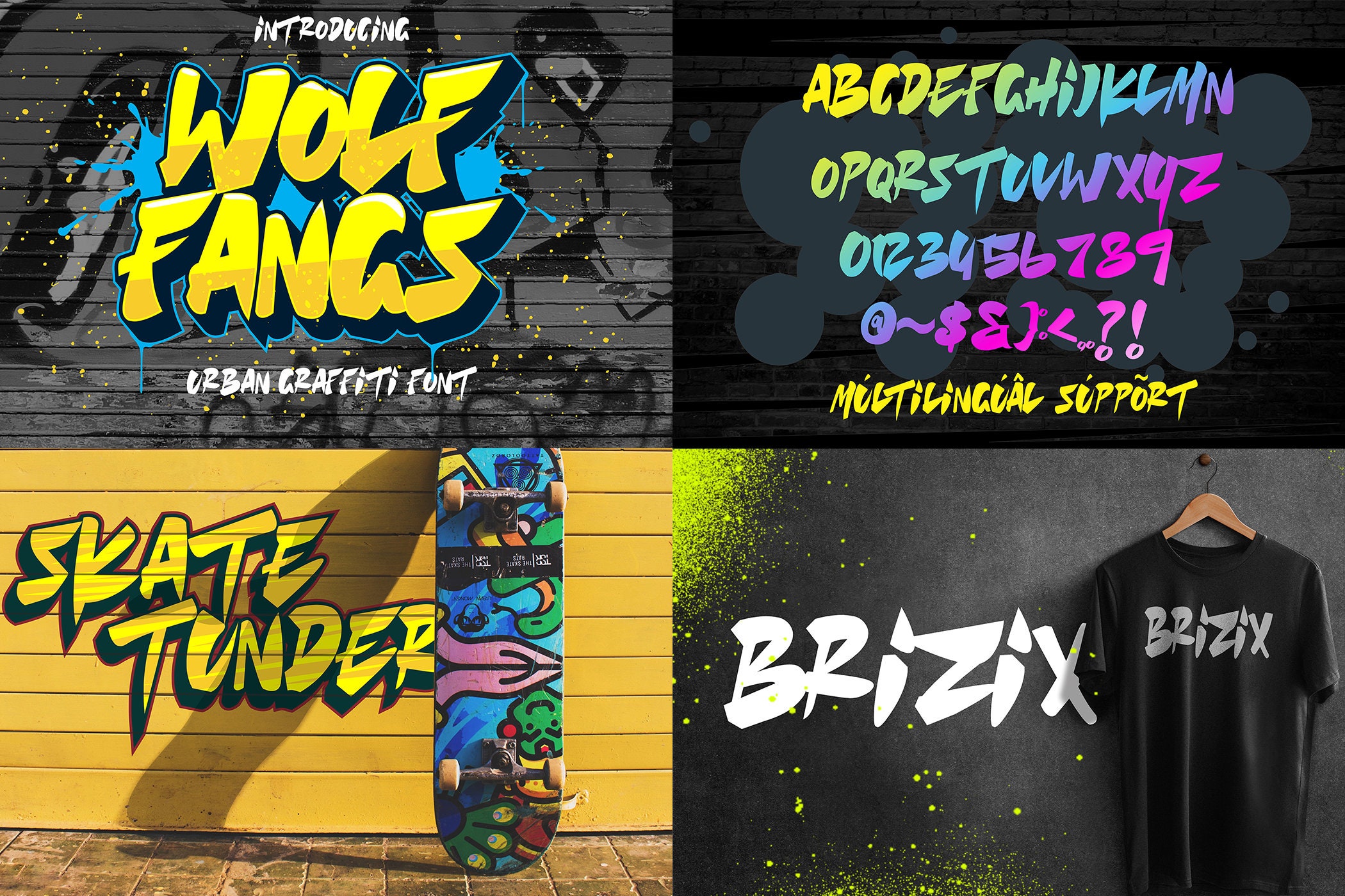 Graffiti Font Bundle Vol.5 Urban Graffiti Font Vintage - Etsy