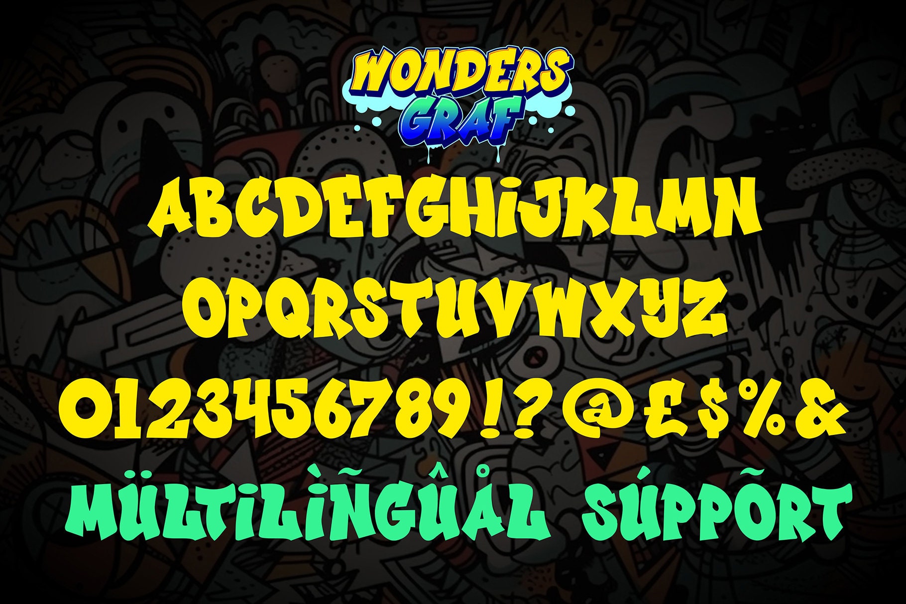 Wonder Graff Graffiti Font 3d Layered Graffiti Logo Font - Etsy