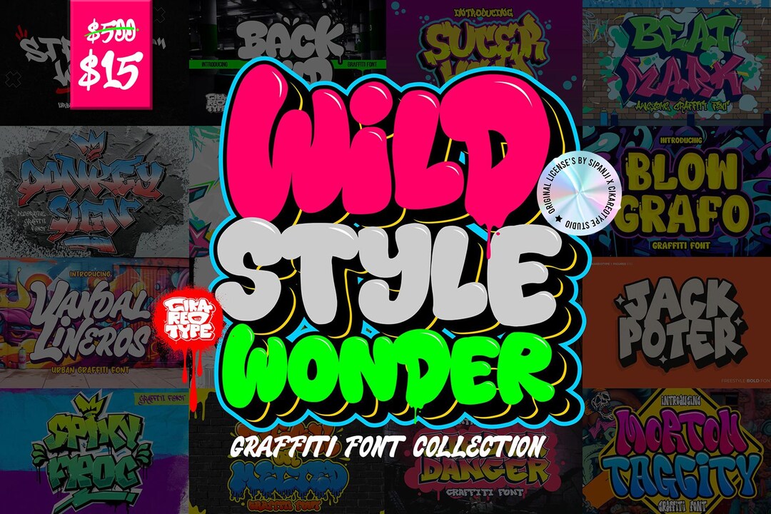 Graffiti Font Bundle: 20 Wild Style Urban Fonts - Etsy