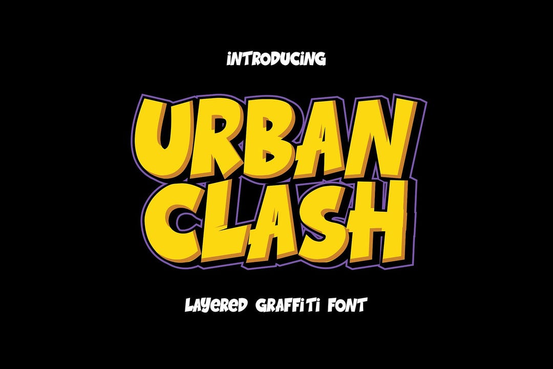 Urban Clash: 3D Layered Graffiti Font (OTF, TTF, WOFF) - Etsy