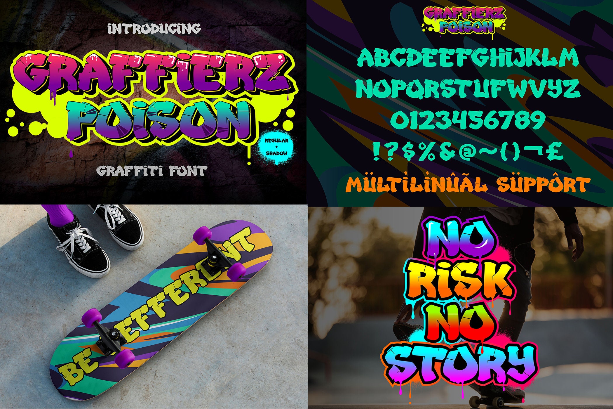 Graffiti Font Bundle Vol.5 Urban Graffiti Font, Vintage Font, Retro ...