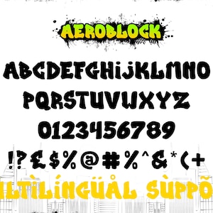 Aeroblock - Layered Graffiti Font, Vintage Font, Logo Font, Canva Font ...