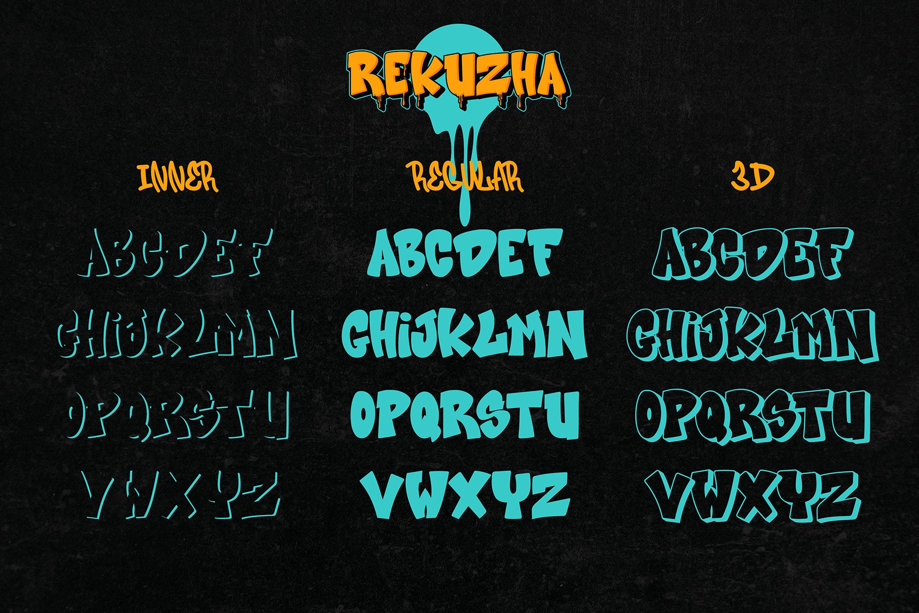 Rekuzha Graffiti Font, 3d Layered Graffiti, Logo Font, Canva Font ...