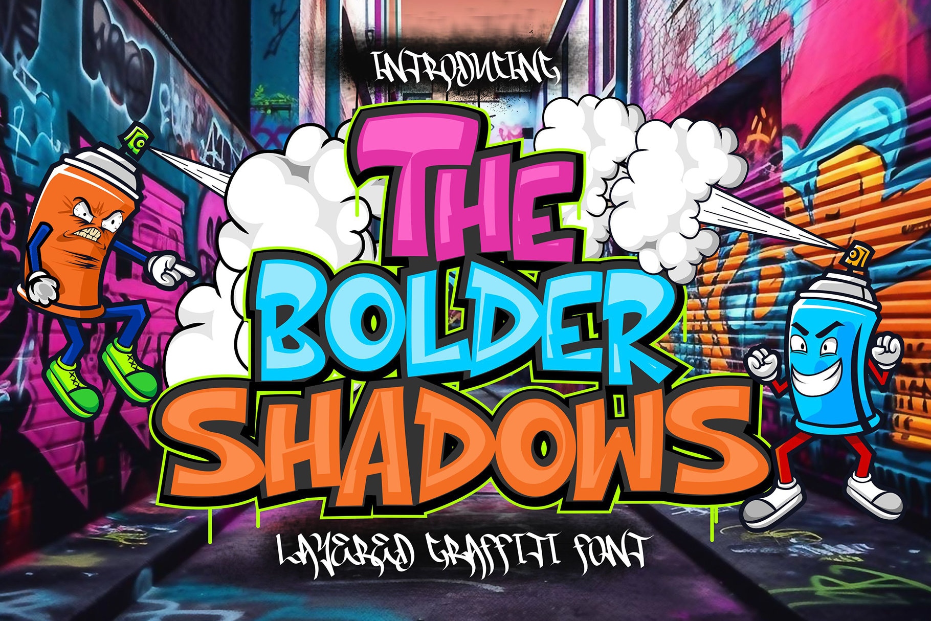The Bolder Shadow - Graffiti Font, 3d Layered Graffiti, Logo Font ...