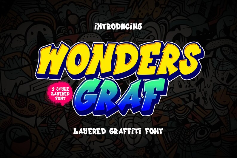 Wonder Graff Graffiti Font 3d Layered Graffiti Logo Font - Etsy
