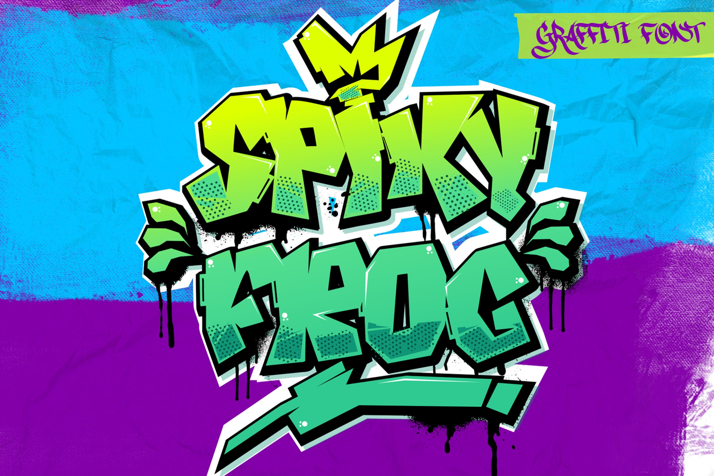 Spike Frog Graffiti Font, Vintage Font, Logo Font, Canva Font, Branding ...