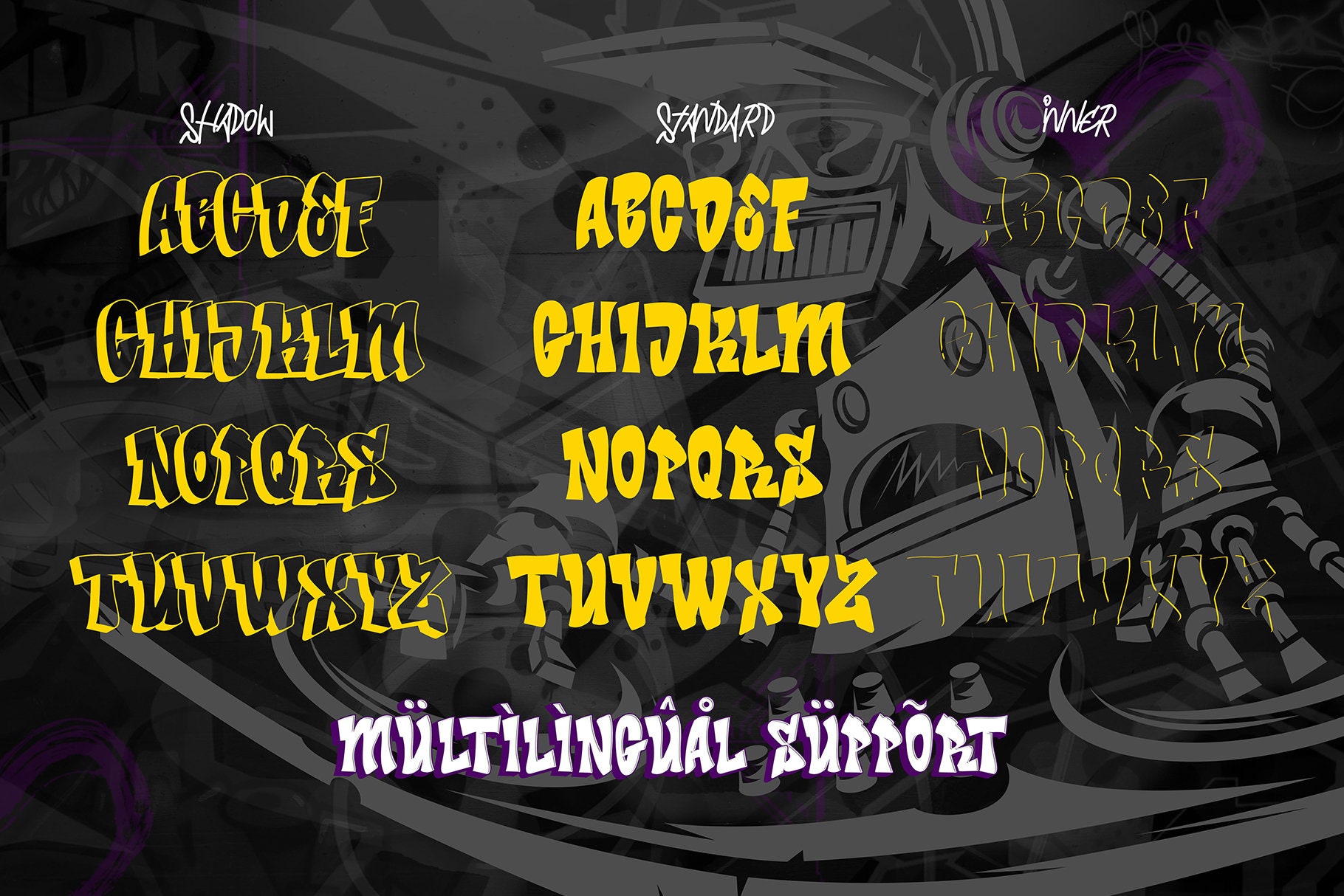 Bade Hoper Graffiti Font, 3d Layered Graffiti, Logo Font, Canva Font ...