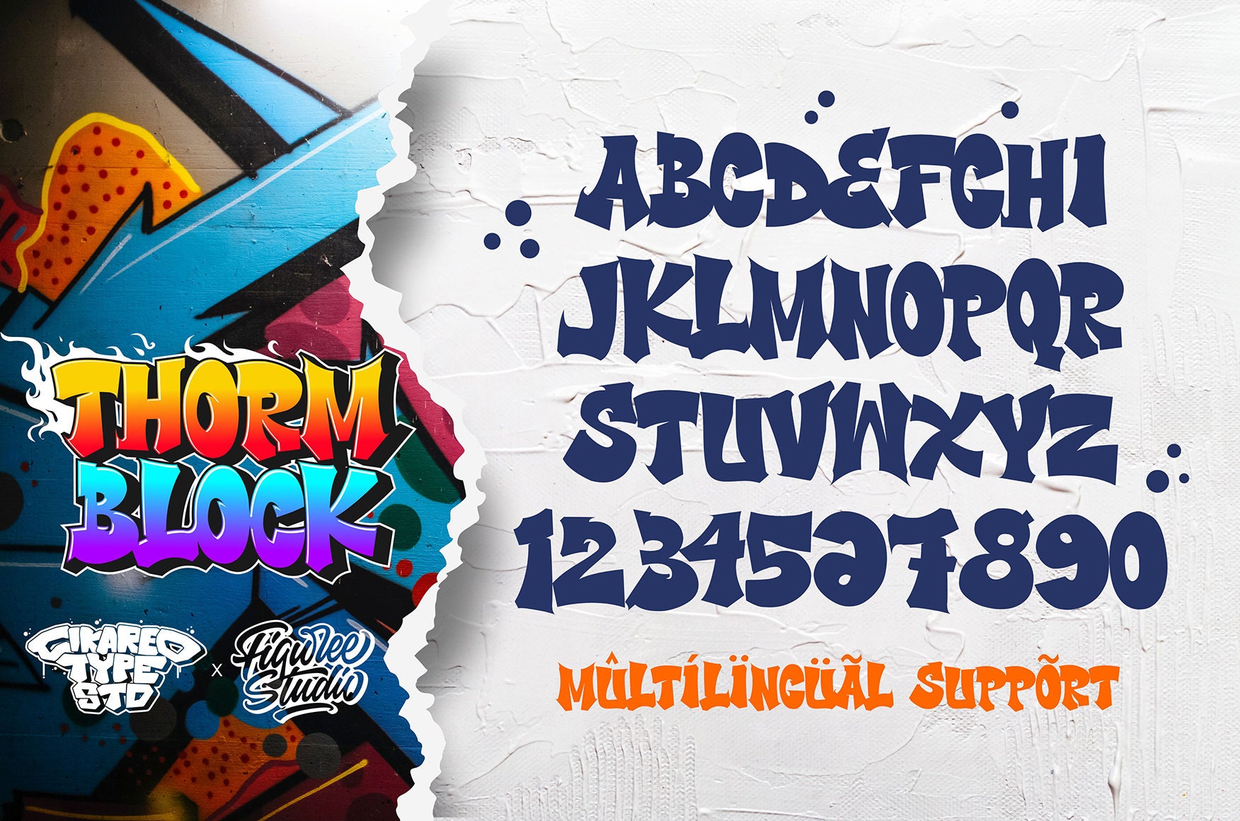 Thorm Black Graffiti Font, Vintage Font, Logo Font, Canva Font ...