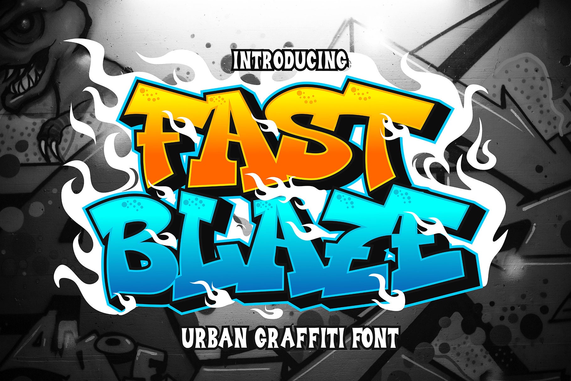 Fast Blaze - Graffiti Font, Awesome Font, Logo Font, Canva Font ...