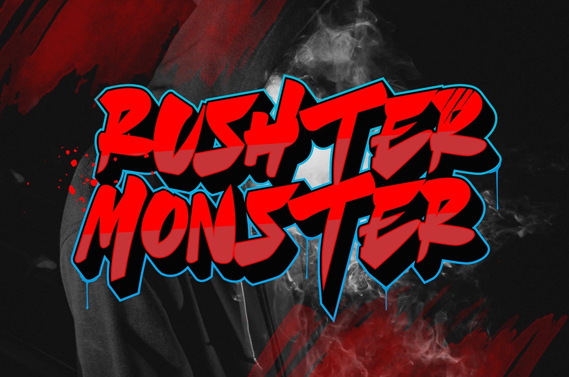 Wolf Fangs Graffiti Font, Vintage Font, Logo Font, Street Art, Branding ...