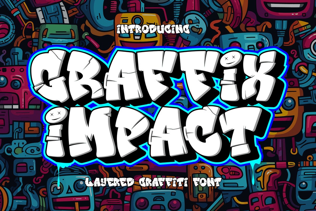 Graffix Impact - Graffiti Font, 3d Layered Graffiti, Logo Font, Canva ...