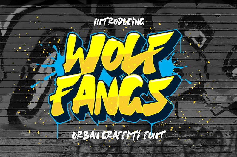 Wolf Fangs Graffiti Font: Chunky Urban Lettering - Etsy UK