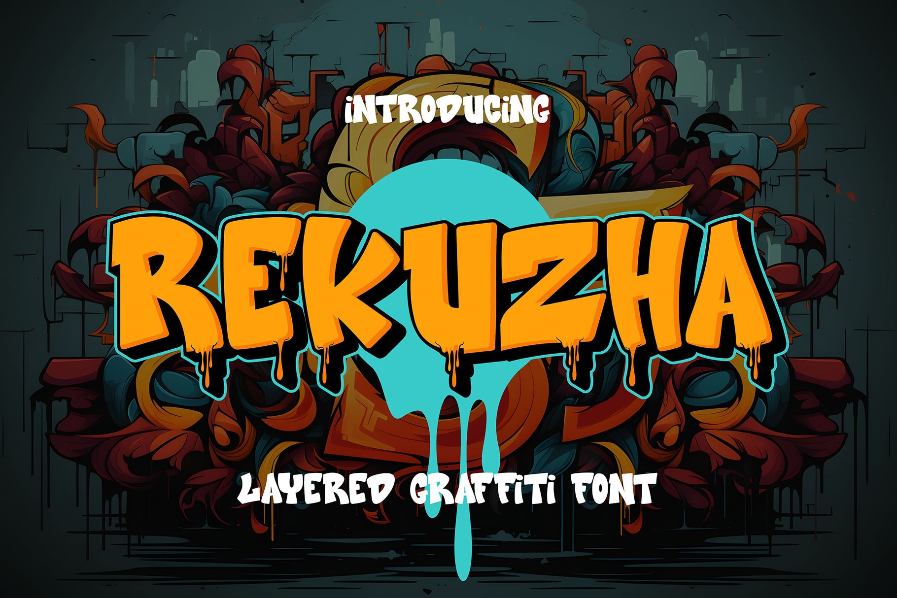 Rekuzha Graffiti Font, 3d Layered Graffiti, Logo Font, Canva Font ...