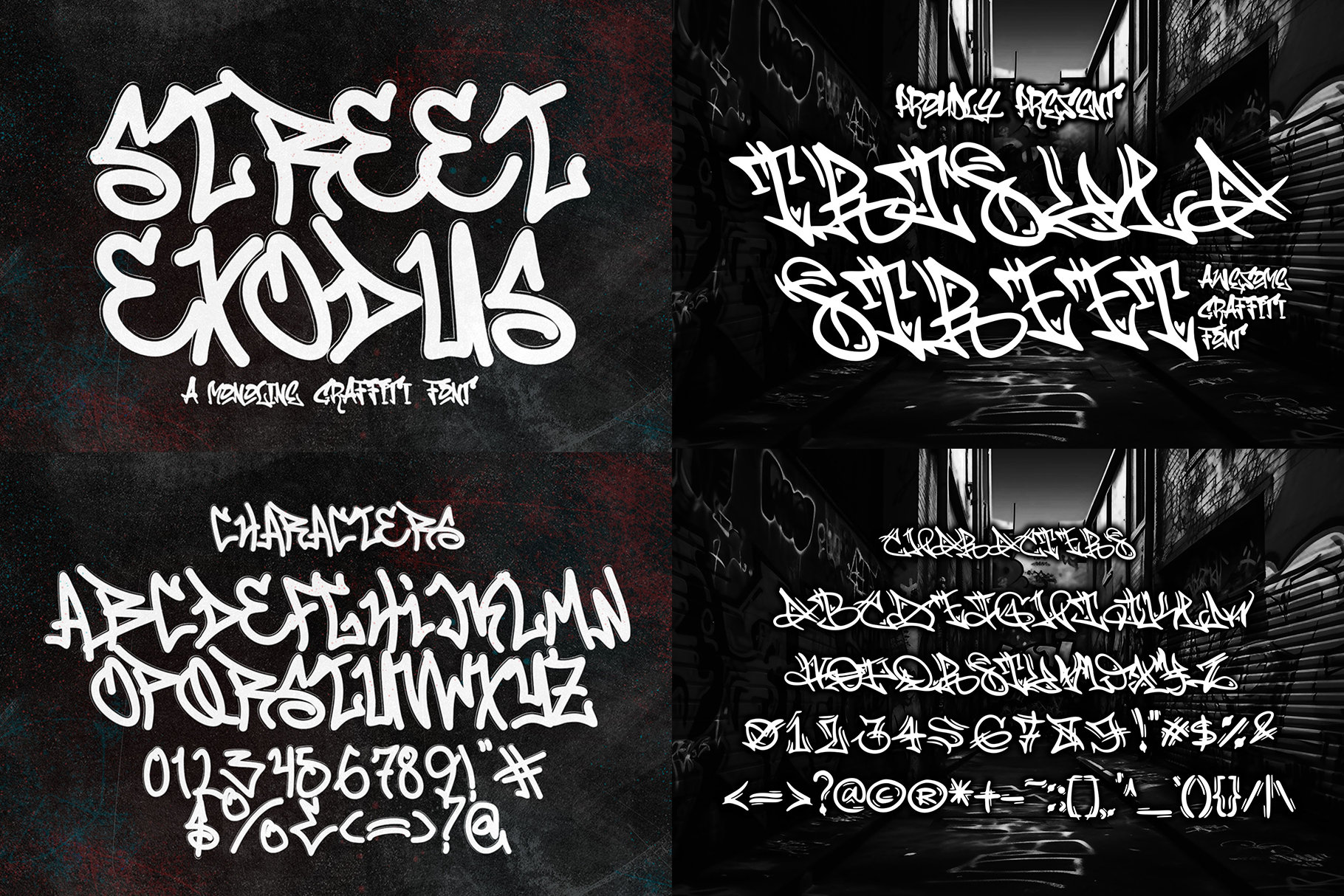 Street Graffiti Font Bundle Vol. 6 Graffiti SVG, Procreate, Canva ...