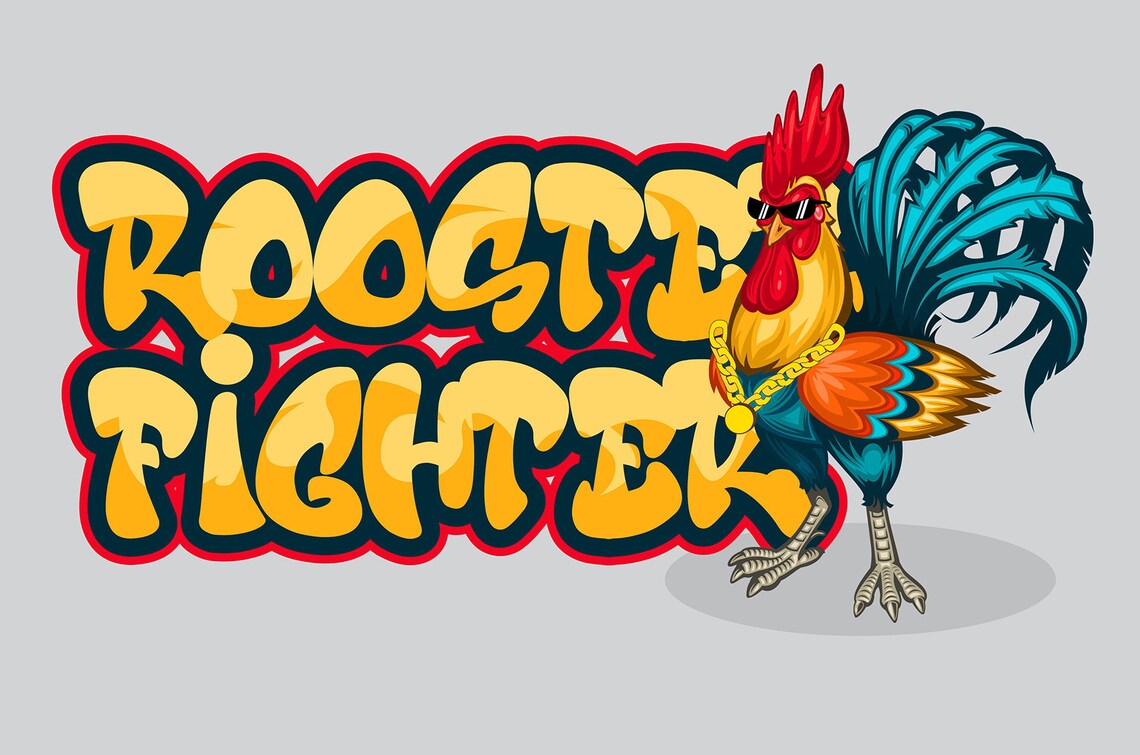 Crazy Rooster Graffiti Font Vintage Font Logo Font Canva | Etsy